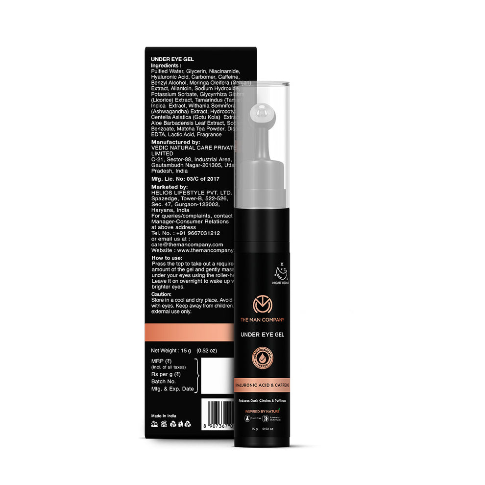 The Man Company Under Eye Gel | Caffeine & Hyaluronic Acid (15g)