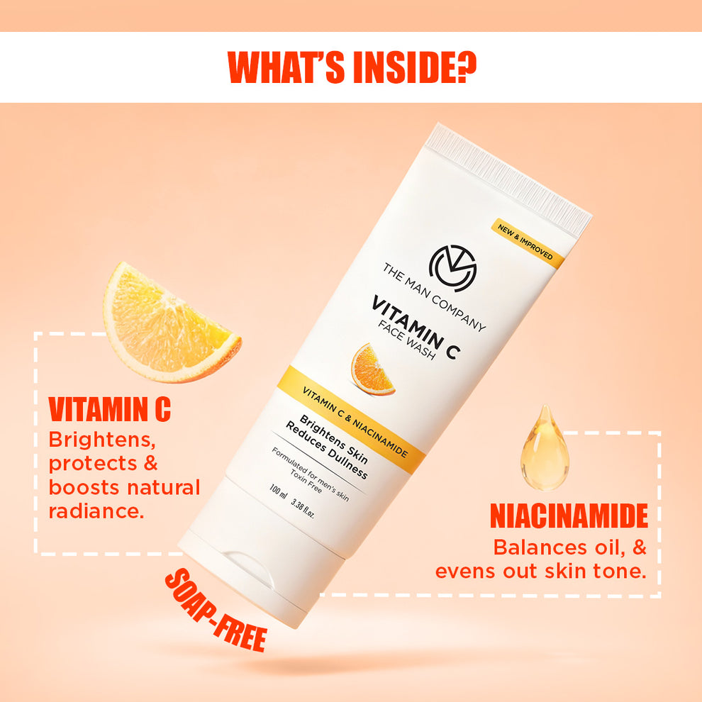 Buy Vitamin C & Niacinamide Face Wash (100 ml) Online for Men – The Man ...