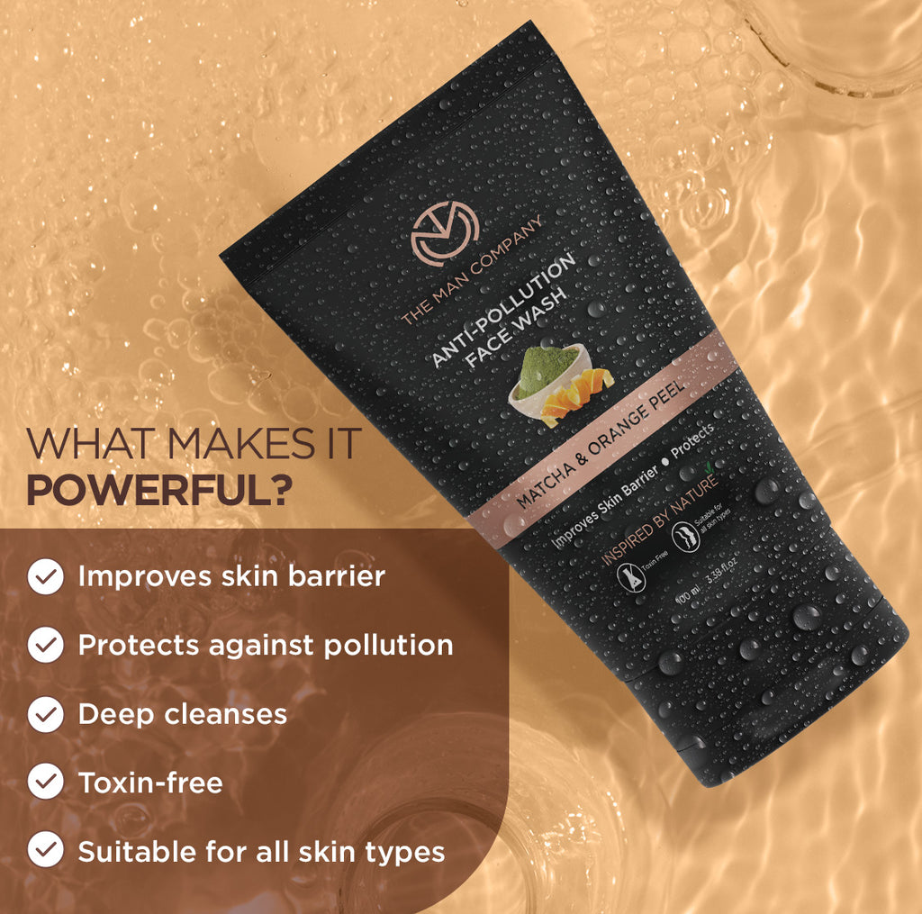 Anti-Pollution Face Wash | Matcha & Orange Peel – The Man Company
